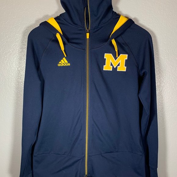 adidas | Shirts | Adidas Michigan Wolverines Blue Yellow Hoodie | Poshmark